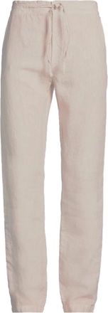 120% Lino Homme, Pantalons, Beige, Taille: L Pantalon en Lin avec Cordon de Serrage