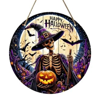 Generico Halloween-Schild für Haupttür, Kürbis-Aufhänger für Veranda, dekoratives Schild für Wohnzimmer, Garten, Schlafzimmer, Eingangsbereich