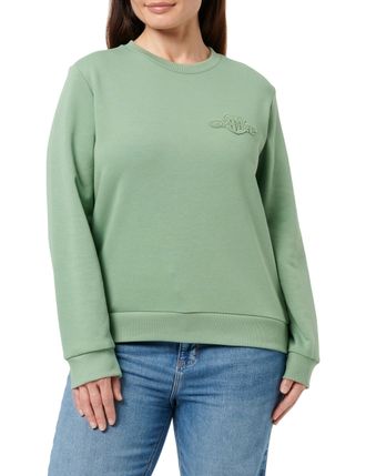 GANT Damen Reg Tonal Shield C-Neck Sweatshirt, Kalamata Green, L EU