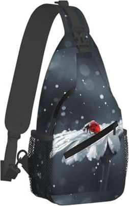 Generic Sacoche Port&eacute; &eacute;paule Ladybug sur une fleur de p&acirc;querette Multifonction Sac Bandouli&egrave;re Mode Sac DEpaule pour Femme Homme Camping