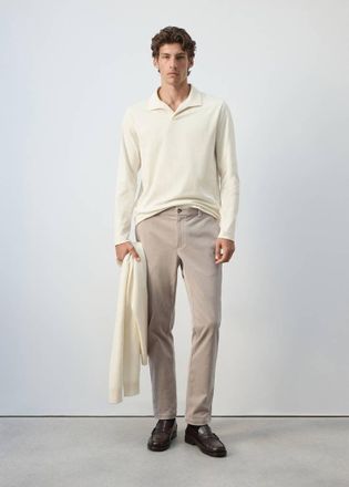 Mango Pantalon velours c&ocirc;tel&eacute; slim-fit gris clair/pastel - Homme - 38 - MANGO MAN