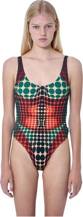 Jean Paul Gaultier Femme, Maillots de bain, Multicolore, Taille: 38 FR Re-Edition The Brown Dots Swimsuit