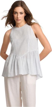 Kocca Femme, Tops, Blanc, Taille: 42 FR Round Neck Lightly Ribbed Top