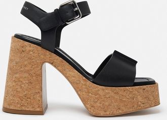 Stella McCartney Skyla Buckled Platform Sandals, Woman, Black, Size: 35h