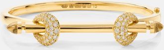Ananya Armreif Chakra Icon aus 18kt Gelbgold mit Diamanten und Quarz