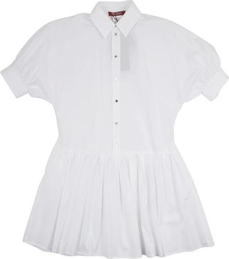 Max Mara Femme, Robes, Blanc, Taille: 34 FR Caronte Poplin Shirt Dress
