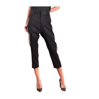 Dsquared2 Cropped Wollhose mit Kontraststreifen - - Trousers - Damen - Schwarzk - S