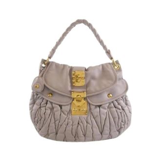 Miu Miu Sac &agrave; main en cuir doccasion Rr1300 - Femme - Pre-owned - Gris - Taille: ONE Size