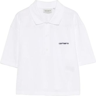 Carhartt Work in Progress Femme, Tops, Blanc, Taille: 38 FR S/S Script Polo