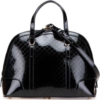 Gucci Hobo Bags - Small Microguccissima Patent Nice Satchel - Gr. unisize - in Schwarz - für Damen