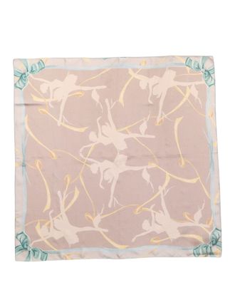 Dolce & Gabbana Ballerina Floral Silk Scarf - Beige
