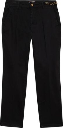 Oltre Femme, Pantalons, Noir, Taille: 38 FR Pantalon chino en coton-lyocell