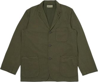 Universal Works Homme, Vestes, Vert, Taille: XL Veste Trois Boutons Merida Seersucker