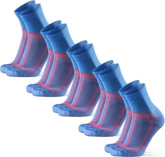 Danish Endurance Quarter Laufsocken, 5 Paar Knöchelhohe Sportsocken, Atmungsaktiv, Unisex, für Damen & Herren, Blau, 39-42