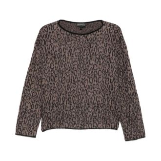 Emporio Armani Schwarzer Seiden & Nylon Pullover - - Knitwear - Damen - Mehrfarbig - L