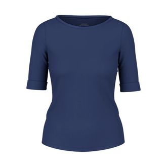Marc Cain Klassisches T-Shirt mit halblangen &Auml;rmeln - - Tops - Damen - Blau - S