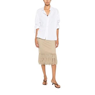 Karl Lagerfeld Femme, Jupes, Beige, Taille: 40 FR Midi Skirts
