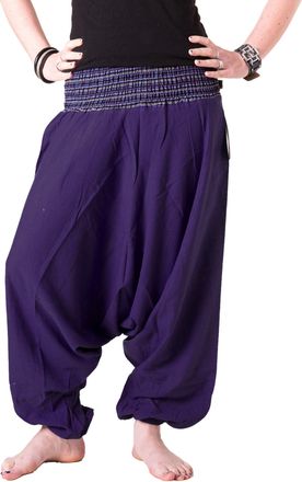 vishes Haremshose mit gestreiftem oder farbigem Bund - Unisex - Alternative Bekleidung f&uuml;r Damen und Herren