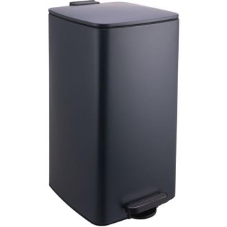 Relaxdays Relaxdays Poubelle cuisine 30 l, fermeture amortie, seau int&eacute;rieur amovible, m&eacute;tal mat, p&eacute;dale carr&eacute;e, gris fonc&eacute;