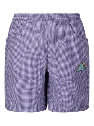 Brain Dead Karierte Cargo-Shorts - Blau