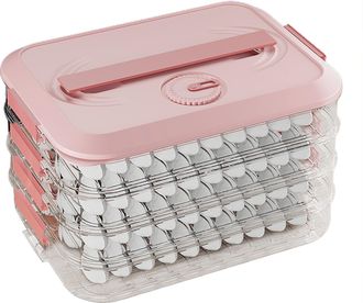 Generic Lebensmittel-Organizer f&uuml;r den K&uuml;hlschrank - mehrschichtige Kn&ouml;del-Aufbewahrungsbox mit Timer-Deckel | Platzsparender K&uuml;hlschrankbeh&auml;lter f&uuml;r Wontons 