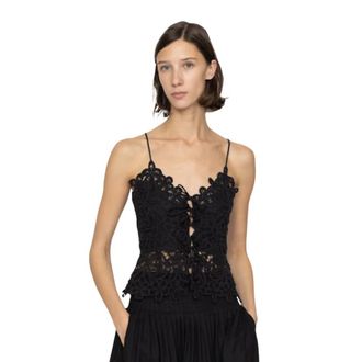 Sea NY Femme, Tops, Noir, Taille: 36 FR Débardeur en Dentelle Florale Iyla