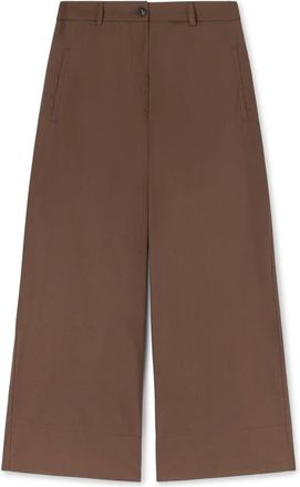 Motivi Femme, Pantalons, Brun, Taille: 38 FR Cropped poplin trousers