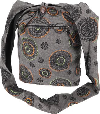 Guru Shop Sadhu Bag, Goa Tasche, Schulterbeutel - Grau, Unisex - Erwachsene, Baumwolle, 35x35x25 cm