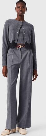 Maje Twinset Avec Finitions En Dentelle - Gris/noir - Taille 0 - Maje
