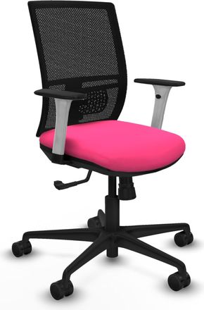 Piqueras y Crespo B&uuml;rostuhl in Rosa, mit wei&szlig;en und schwarzen Armlehnen, h&ouml;henverstellbare Lendenwirbelst&uuml;tze, ausgestattet mit Sincro 4 Positionen und Schneideschaum, 