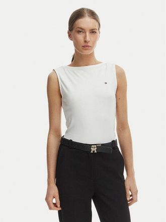 Tommy Hilfiger Top WW0WW47807 &Eacute;cru Slim Fit