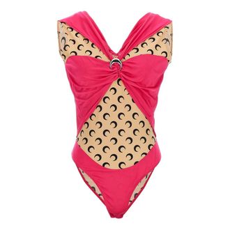 Marine Serre Logo Bodysuit - - Swimwear - Damen - Rosa - XS