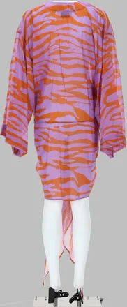 The Attico Mini Cotton Wrap Dress - Multicolor