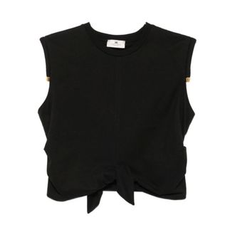 Elisabetta Franchi Femme, Tops, Noir, Taille: 40 FR Top sans manches