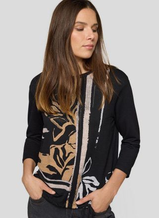 Rabe 3/4-Arm-Shirt mit Frontprint und Nieten