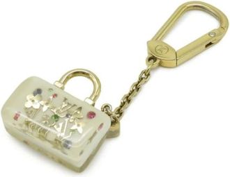 Louis Vuitton unisex, Pre-owned, Blanc, Taille: ONE Size Porte-cl&eacute;s en toile Pre-owned