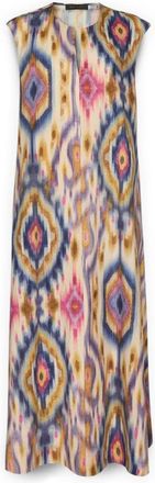 Elena Miro Femme, Robes, Violet, Taille: 42 FR Robe Longue en Popeline Imprim&eacute;e