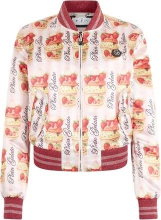 Philipp Plein Femme, Vestes, Rose, Taille: 38 FR Satin Bomber Jacket