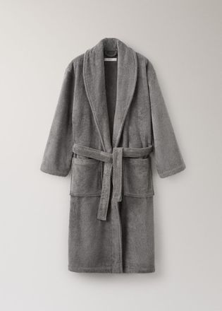 Mango Peignoir coton doux gris fonc&eacute; - Home - S - MANGO HOME