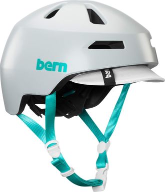 Bern Brentwood 2.0 Satin Cool Grey Visor Helm, wei&szlig;-t&uuml;rkis, L