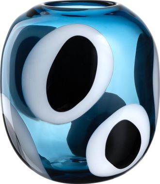 Leonardo OCCHI BLU Vase - handgemachtes Kunstwerk voller Leidenschaft - Elegante Blumenvase - einzigartige Schönheit - Kunst für Zuhause - Höhe 21 cm - blau - 