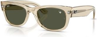 Ray-Ban Ray-Ban Star Wars - Grogu Mega Wayfarer II Sonnenbrillen Beige Fassung Gr&uuml;n Glas 55-21