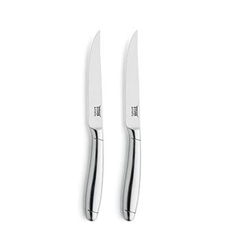 Amefa PRIME RIB Steakmesser-Set Edelstahl | 2-teilig | Mikrosäge-Schliff | 13/0 Klingenstahl | spülmaschinenfestes Steakmesser mit einteiligem Griff | einte