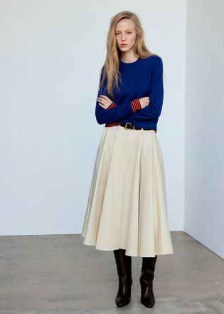 Mango Feinstrickpullover mit Rundhals elektrischblau - Damen - XS - MANGO
