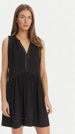 Seafolly Sommerkleid Ladder Detail 52931-DR Schwarz Relaxed Fit