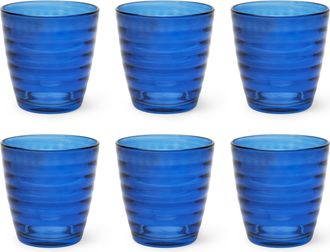 Excelsa Porto Cervo Set mit 6 Wassergl&auml;sern, blau, Glas, Fassungsverm&ouml;gen 270 ml