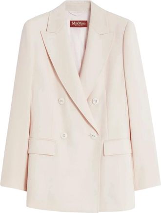 Max Mara Femme, Vestes, Rose, Taille: 42 FR Veste Blazer Ajust&eacute;e en Cr&ecirc;pe de Laine