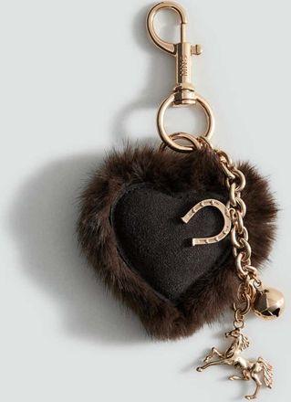 Mango Porte-cl&eacute;s perles combin&eacute;es chocolat - Femme - Taille unique - MANGO