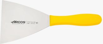 Arcos K&uuml;chenspatel - Edelstahlklinge NITRUM 125x120 mm - Langlebig und Pr&auml;zise - Gelber Polypropylen-Griff - Serie 2900