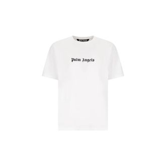 Palm Angels Classic Logo Slim T-Shirt - - Tops - Herren - Wei&szlig; - M